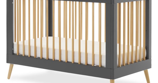 Obaby Maya Mini Cot Bed, Slate with Natural